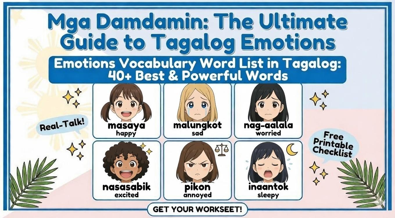 Emotions Vocabulary Word List in Tagalog: 40+ Best & Powerful Words